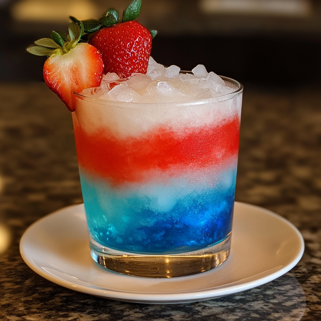 Refreshing Patron Strawberry Blue Hawaiian Cocktail