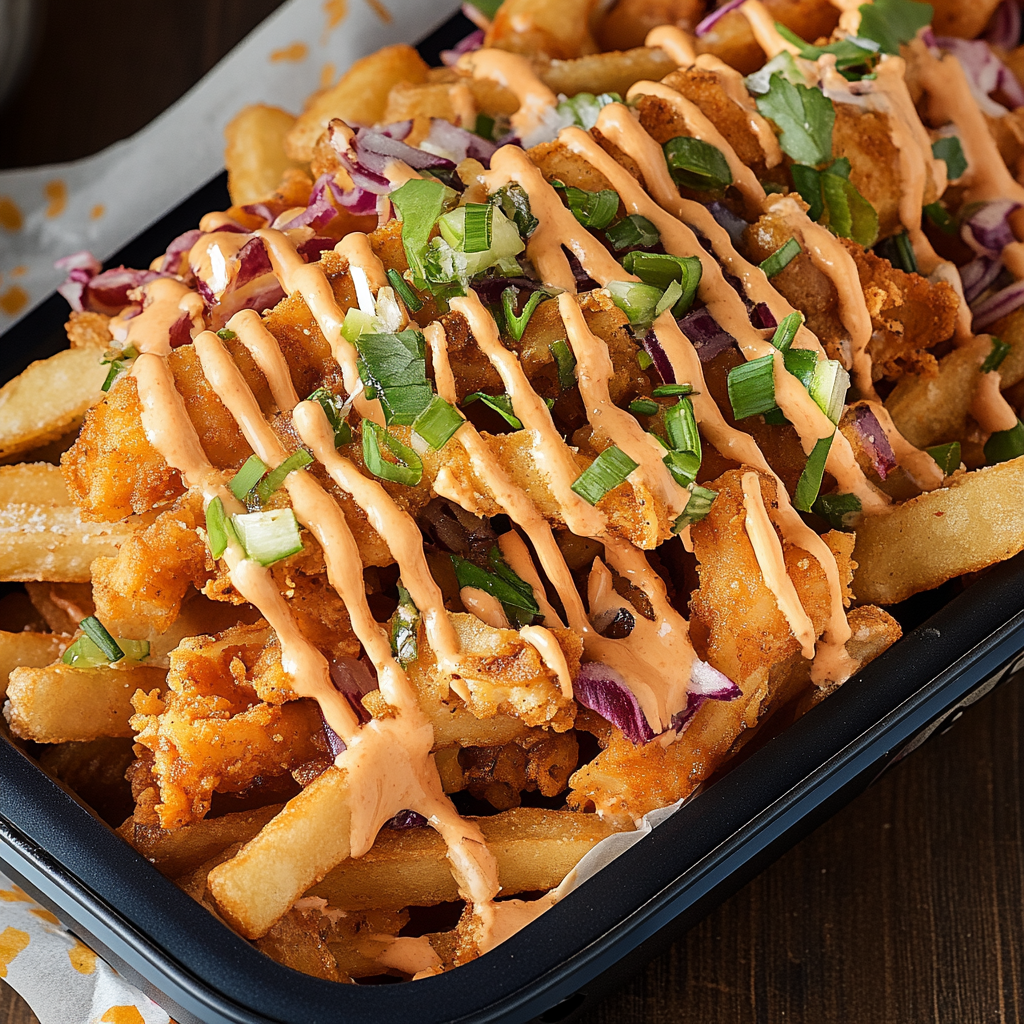 Hot Honey Chicken Loaded Fries